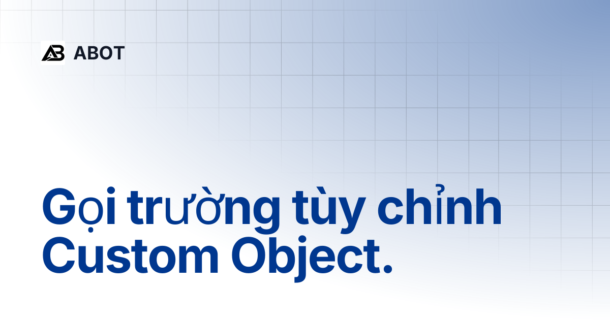 Gọi trường tùy chỉnh Custom Object. | ABOT
